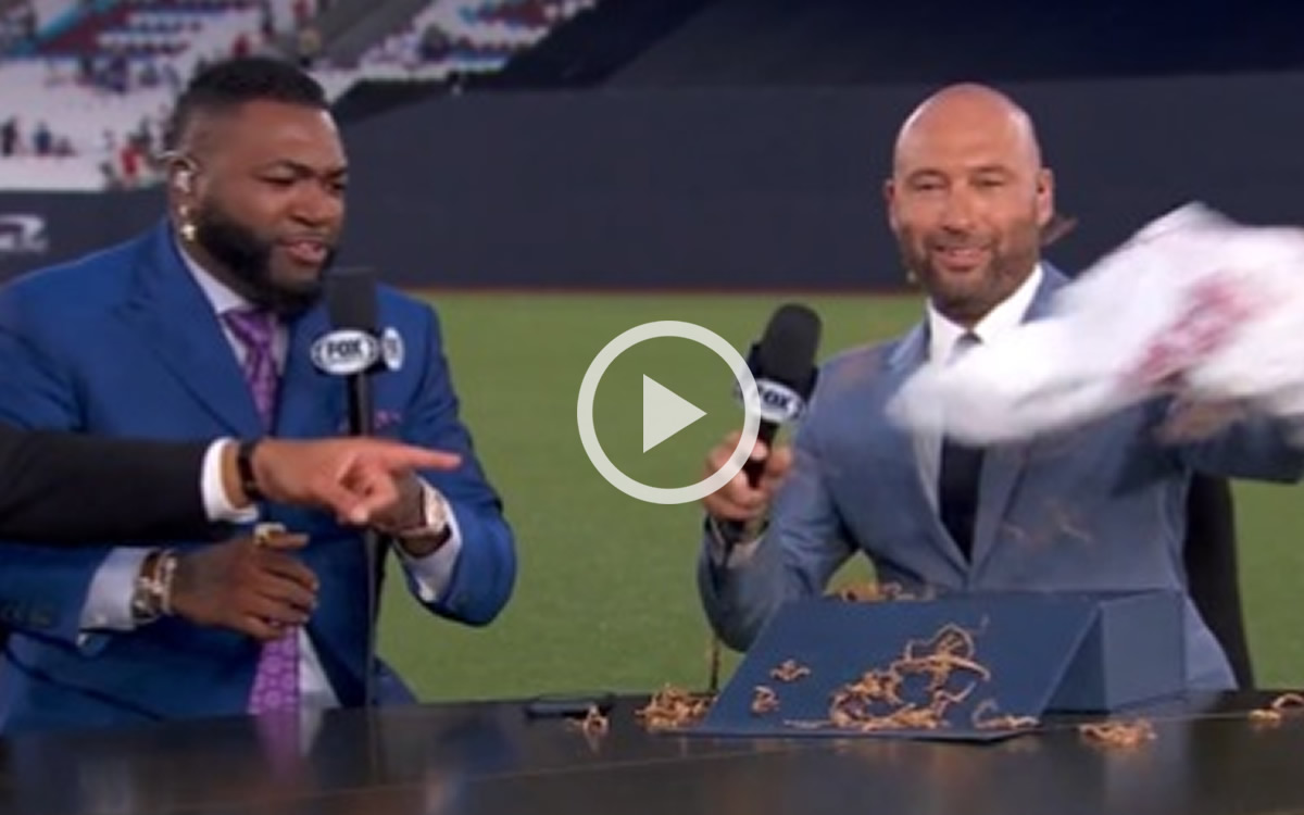 Jeter avienta regalo que 'Big Papi' le da al aire en TV [VIDEO] - Séptima Entrada